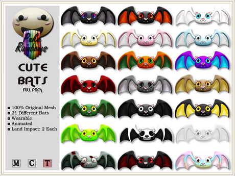 Second Life Marketplace - [PR] Cute Bats - Full Pack (Boxed)